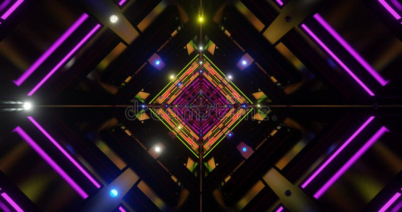 Abstract Animated Illustration Loop of Colorful Neon Light Effect ...