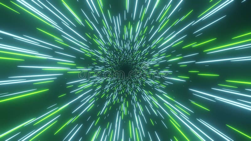 Abstract Animated Illustration Loop of Flowing Neon Light Rays Making ...