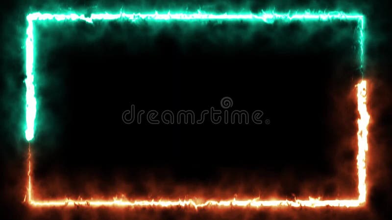 Abstract Animated Light Neon Effect Rectangle Frame Overlay Loop ...