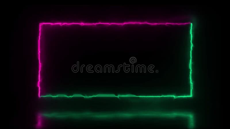 Abstract Animated Light Neon Effect Rectangle Frame Overlay Loop ...