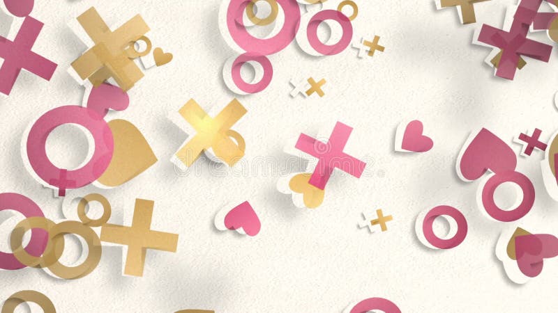 Abstract Animated Loop Background of Hearts, Circles and Cross Signs ...