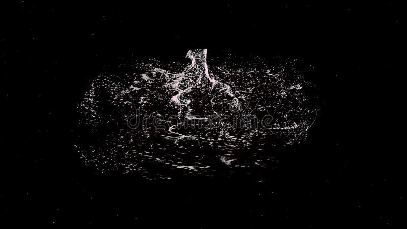 Abstract Animated Motion Graphic with White Swirling Particles Moving ...