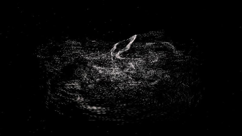 Abstract Animated Motion Graphic with White Swirling Particles Moving ...