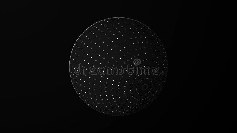 Abstract Animated Sphere. Video Camera Eye. Simple Black and White 3D ...