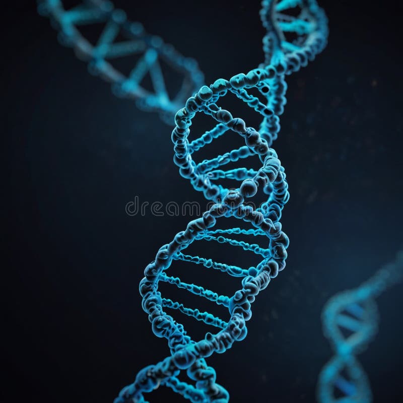 Abstract Animated Structure of a DNA Molecule from Particles. Concept ...