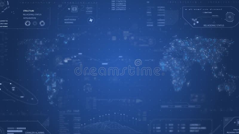Abstract Animated Technology Futuristic Dashboard with Digital World ...
