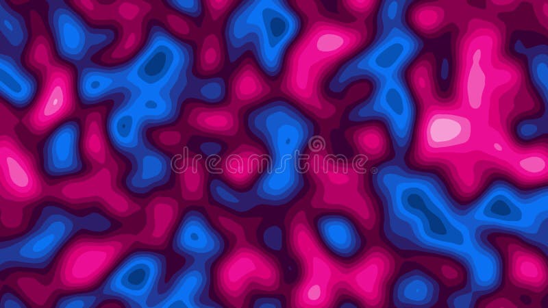 Abstract Animated Topographic Contour Map. Moving Waves on a Gradient ...