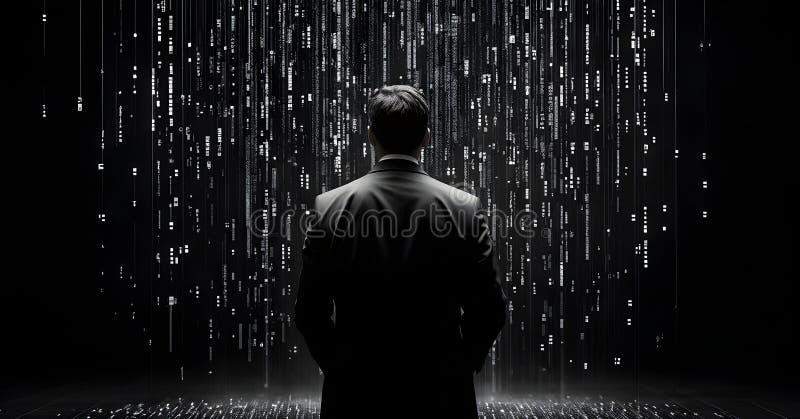 Abstract Animation Of Binary Code Cascading Down Like Digital Rain