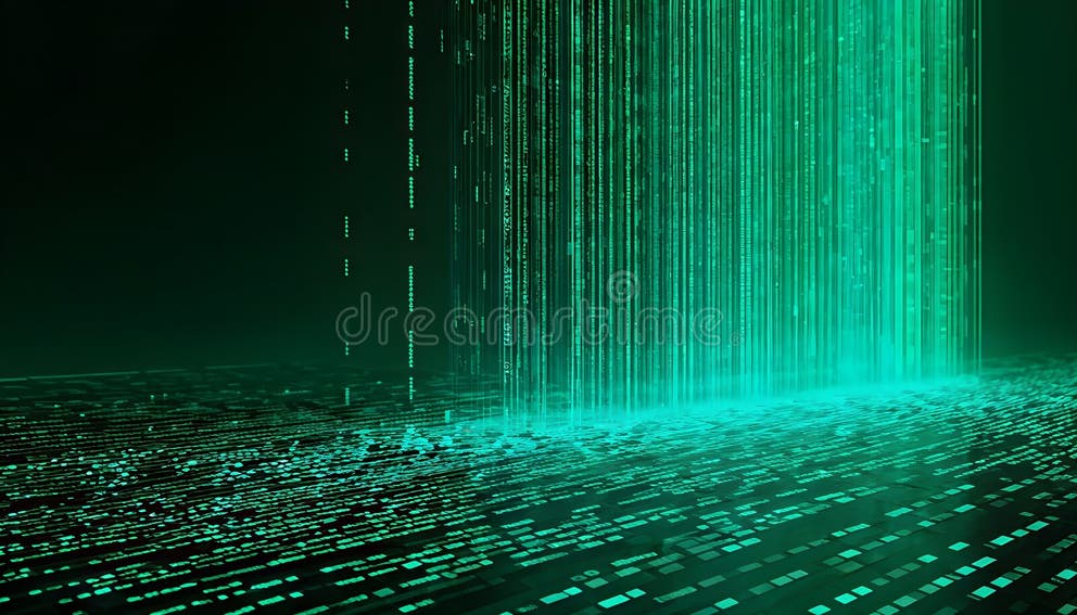 Abstract Animation of Binary Code Cascading Down Like Digital Rain Stock Illustration ...