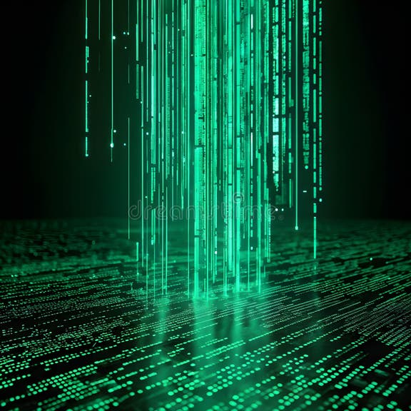 Abstract Animation of Binary Code Cascading Down Like Digital Rain Stock Illustration ...