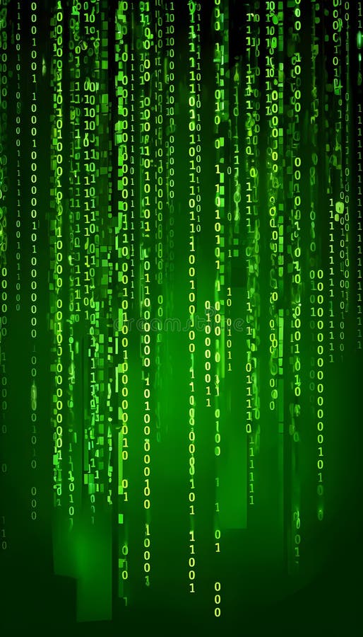 Abstract Animation of Binary Code Cascading Down Like Digital Rain Stock Illustration ...