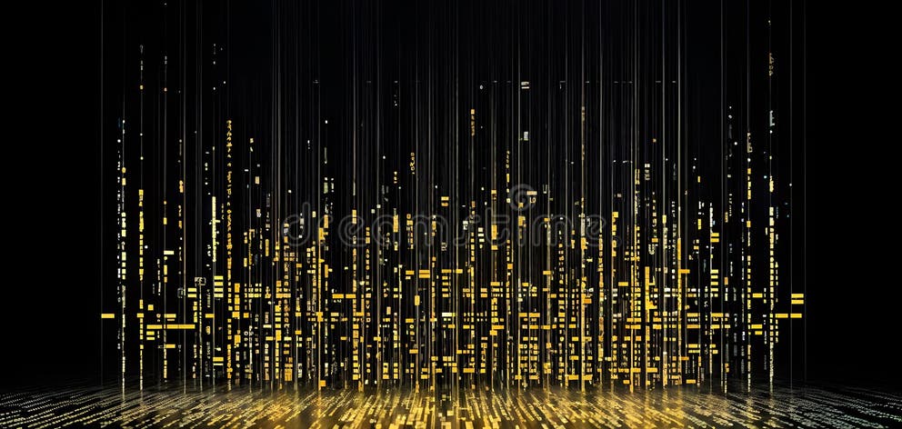 Abstract Animation of Binary Code Cascading Down Like Digital Rain Stock Illustration ...
