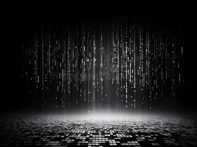 Abstract Animation of Binary Code Cascading Down Like Digital Rain ...