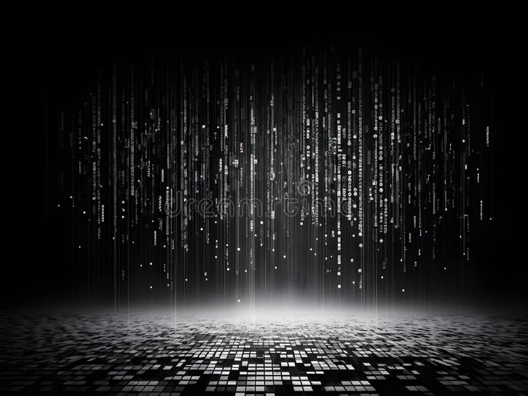 Abstract Animation of Binary Code Cascading Down Like Digital Rain Stock Illustration ...