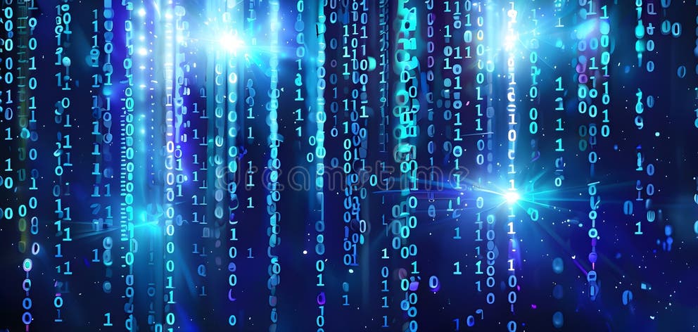 Abstract Animation of Binary Code Cascading Down Like Digital Rain ...