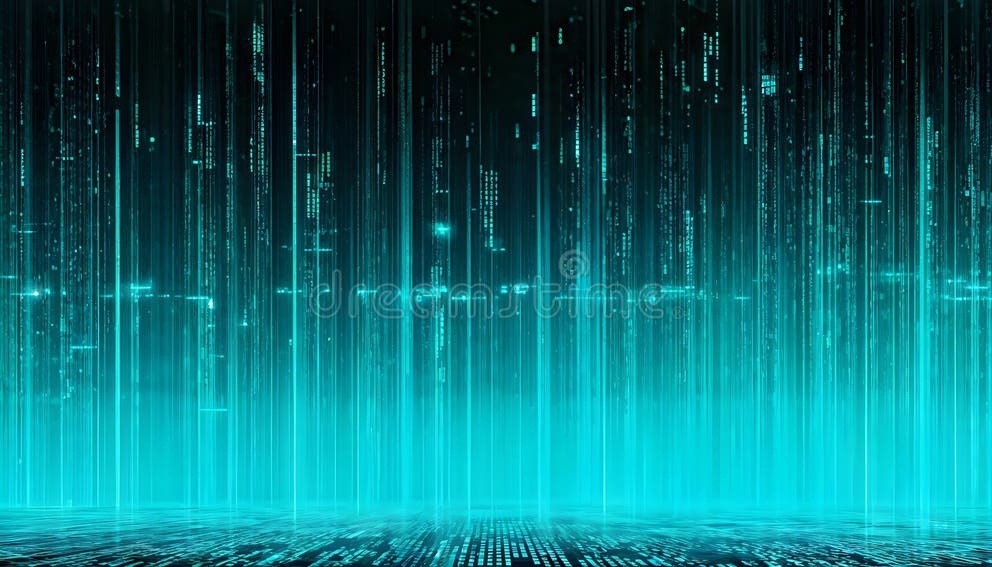 Abstract Animation of Binary Code Cascading Down Like Digital Rain ...