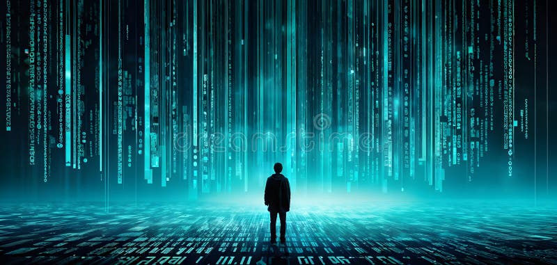 Abstract Animation of Binary Code Cascading Down Like Digital Rain Stock Illustration ...