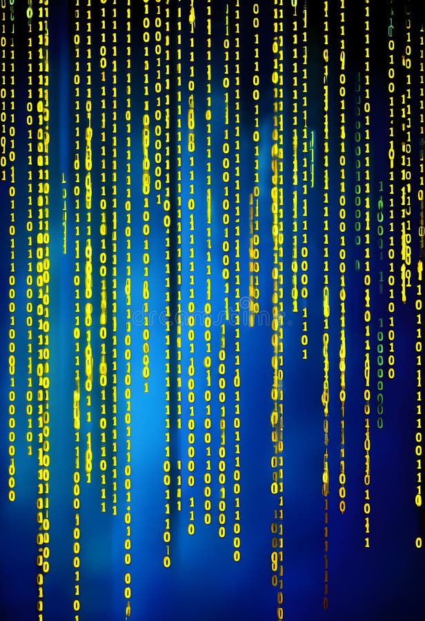 Abstract Animation of Binary Code Cascading Down Like Digital Rain Stock Illustration ...