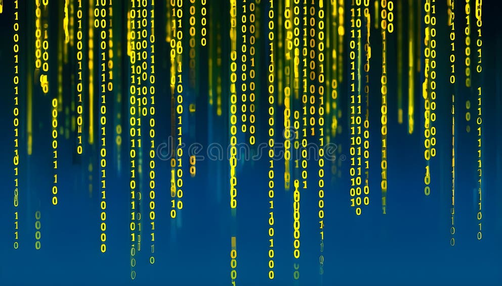 Abstract Animation of Binary Code Cascading Down Like Digital Rain ...