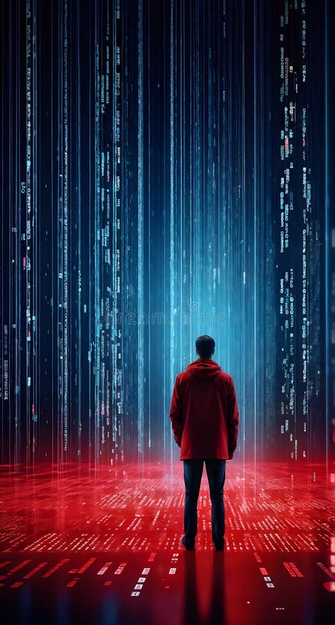 Abstract Animation of Binary Code Cascading Down Like Digital Rain ...