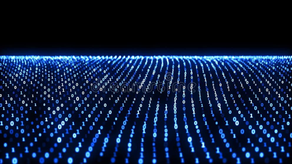 Abstract Animation Of The Binary Code Waves With Binary Digits 1 And 0