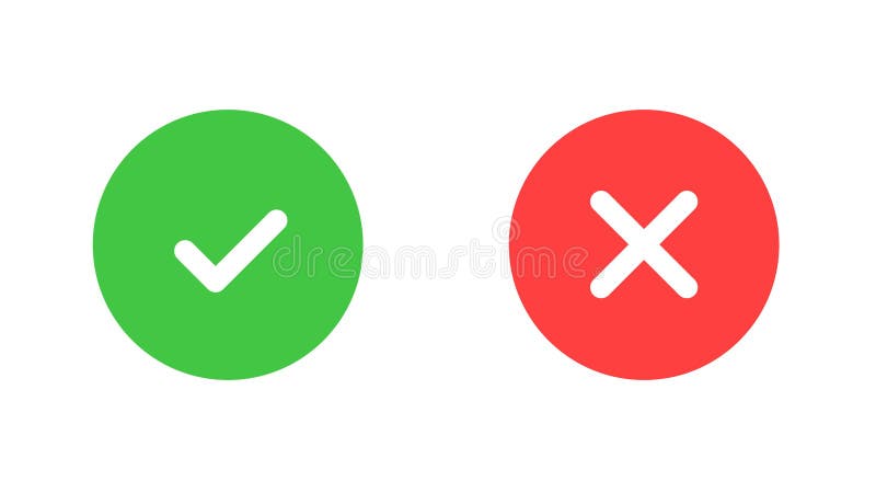 Abstract Animation of Checkmark Icons Correct and Incorrect on a White ...
