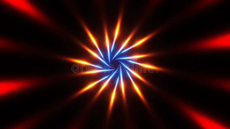 Abstract Animation in the Form of Rays and Arrows Rotating on Black ...