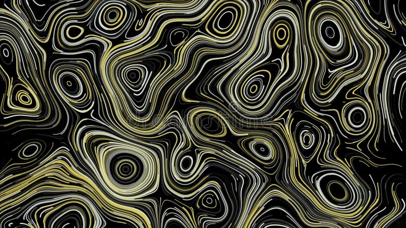 Abstract Animation of Curved Yellow Lines Moving Along the Same Complex ...