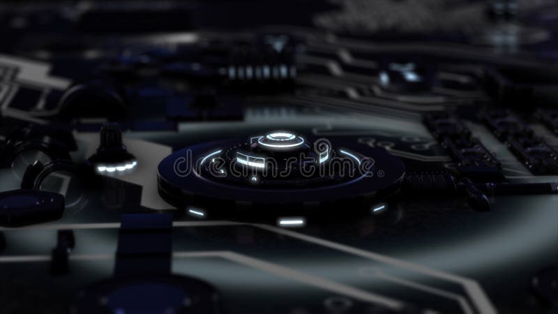 Abstract Animation of 3d Electronic Device, Rotating Chrome Black ...