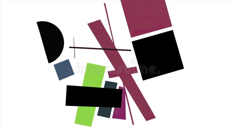 Abstract Animation of Different Flat Geometric Shapes Motion Changing ...