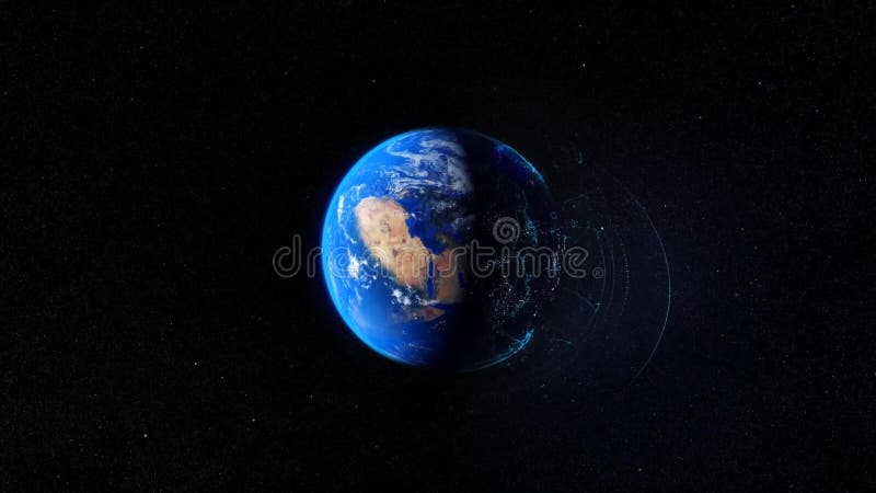 Abstract Animation of Digital Earth Globe Rotating with Digital Data ...