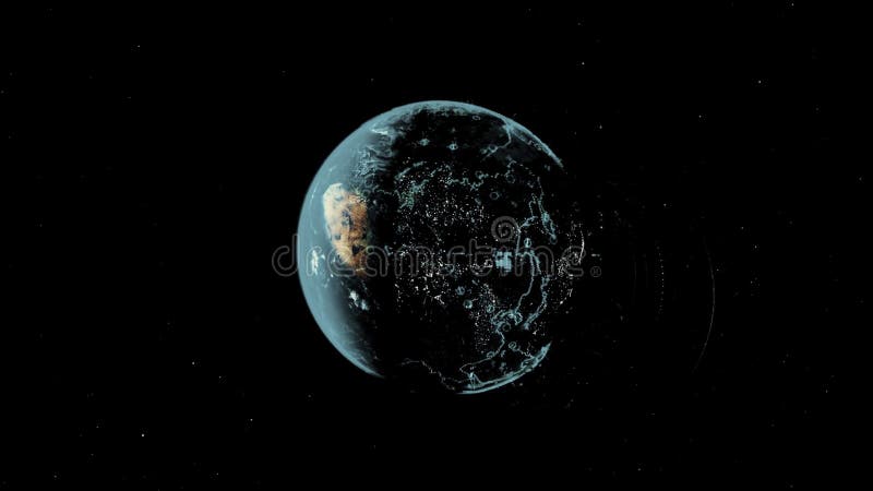 Abstract Animation Of Digital Earth Globe Rotating With Digital Data Globe Loop And Data Network