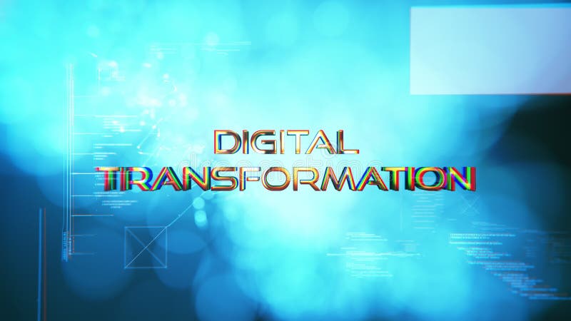 Abstract Animation of Digital Transformation Gold Glitch Text Effect ...