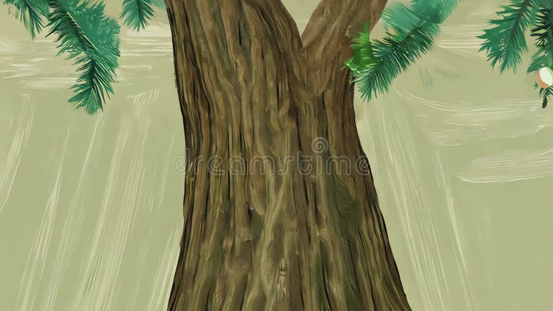 Abstract Animation Explores a Towering Tree in a Serene Forest Setting ...