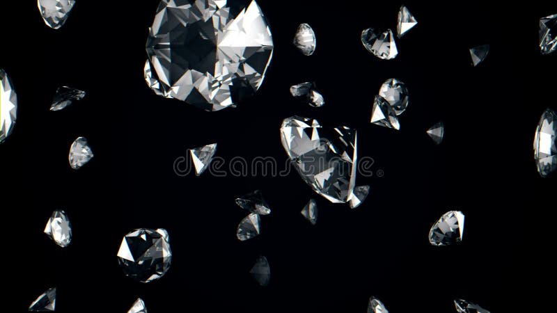 Animation of Two Diamonds and Neon Square Over Black Background Stock ...
