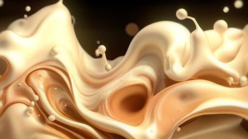 Abstract Animation with Flowing Milk and Coffee Stock Footage - Video ...