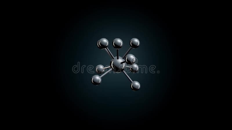 Abstract Animation of the Grey Molecule`s Rotation on a Dark Background ...