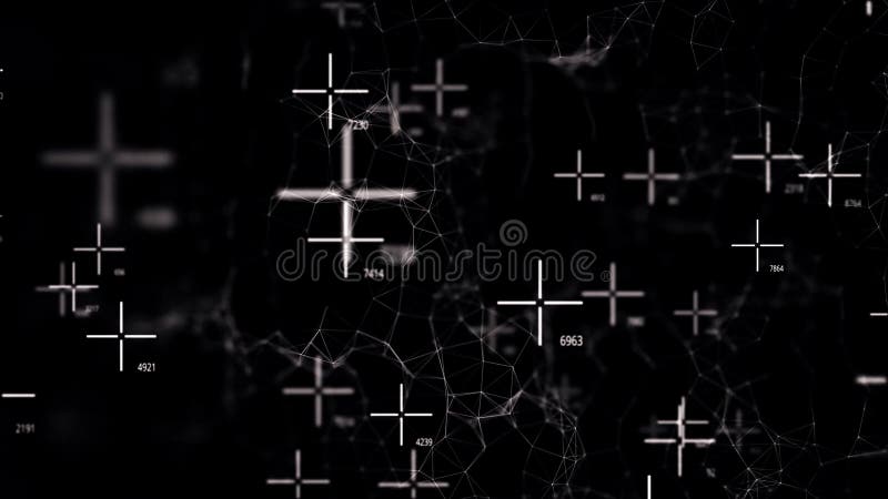 Abstract Animation of Gun Sights and Plexus on a Black Background ...