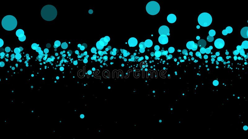 Loop Blue Bokeh Particles Flow Up on Black Abstract Background Stock ...