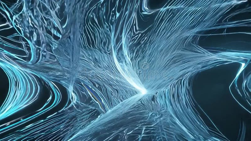 Abstract Animation of a Network of Glowing Blue Lines, Resembling a ...