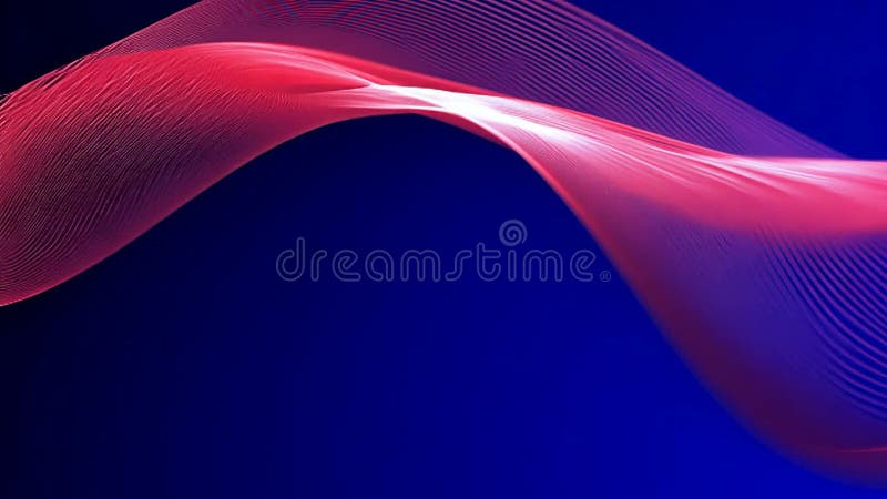 Abstract Animation of a Pink Wave with Thin Lines Moving and Pulsing on ...
