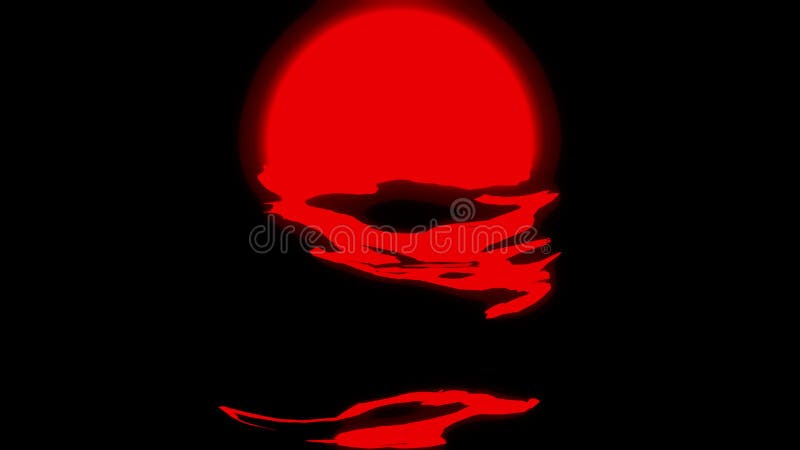Abstract Animation of Reflection in the Water of the Sunset in Red ...