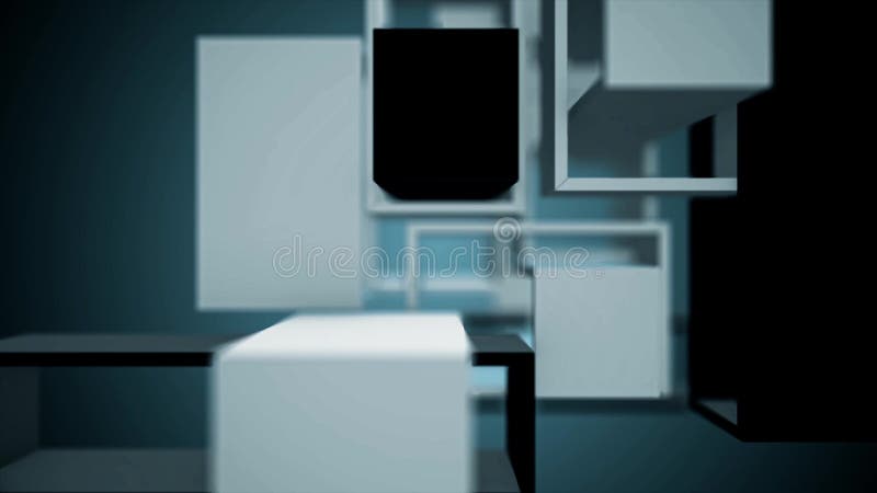 Abstract Animation Of Rotating Rectangular Design Elements Of Rectangular Design Rotating On