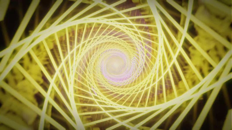 Animation of Spiral of Black and White Lines Over Spirals in Tv Falling ...