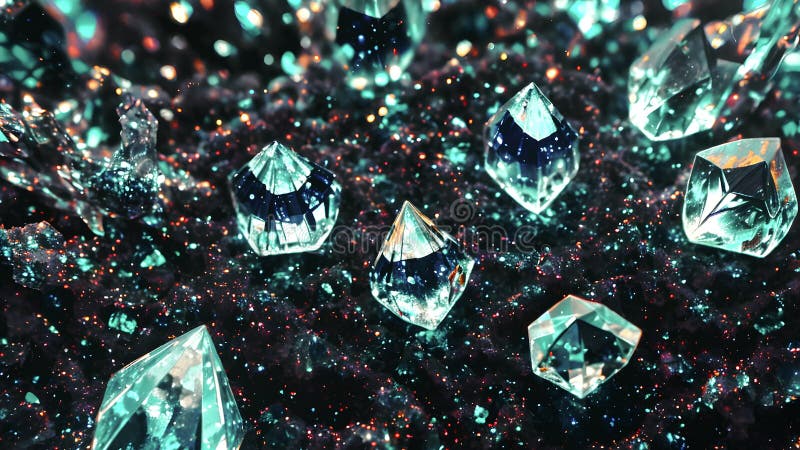 Abstract Animation Clock Mechanism Evolving into Crystals and Molecular ...