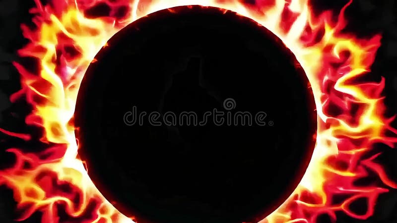 Abstract Animation of Solar Eclipse with Glowing Ring of Fire and ...