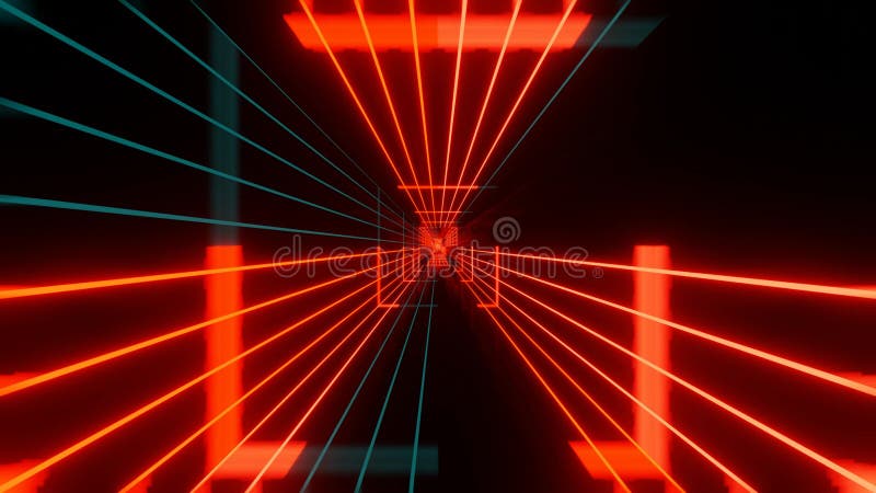 Abstract Animation Square Sectors Tunnel with Rotating Lines from the ...