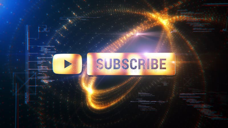 Abstract Animation of Subscribe Gold Text Cinematic Title Background ...