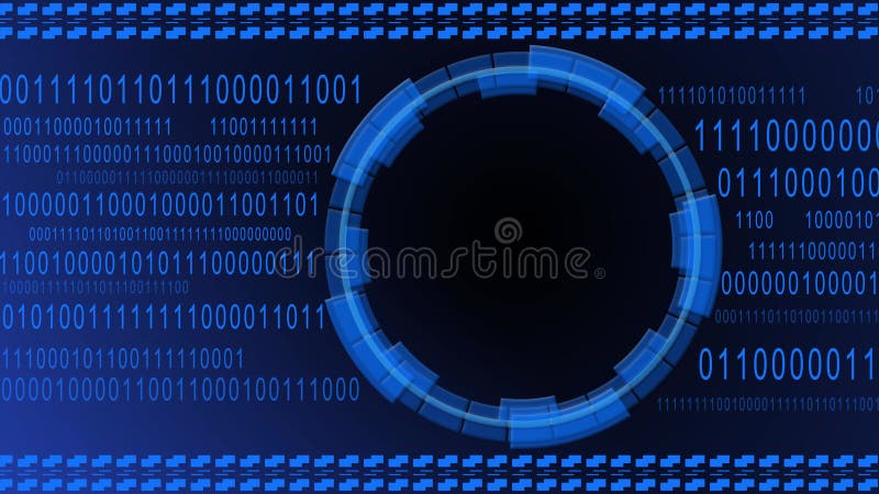 Abstract Animation Of Swapping Fingerprint And Closed Padlock Centered Into Hud Elements On