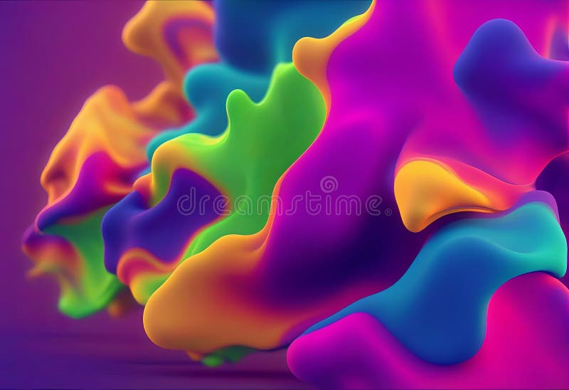 Abstract Animation of Tight and Matte Colorful Substance Stock ...